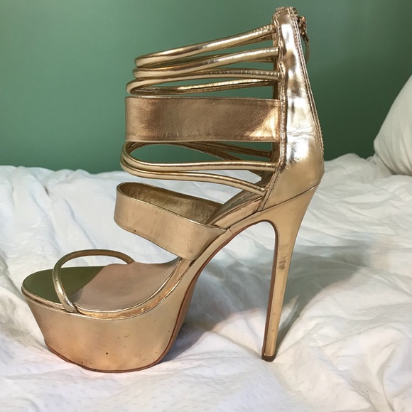 bebe | Shoes | Bebe Gold Platform Heels | Poshmark